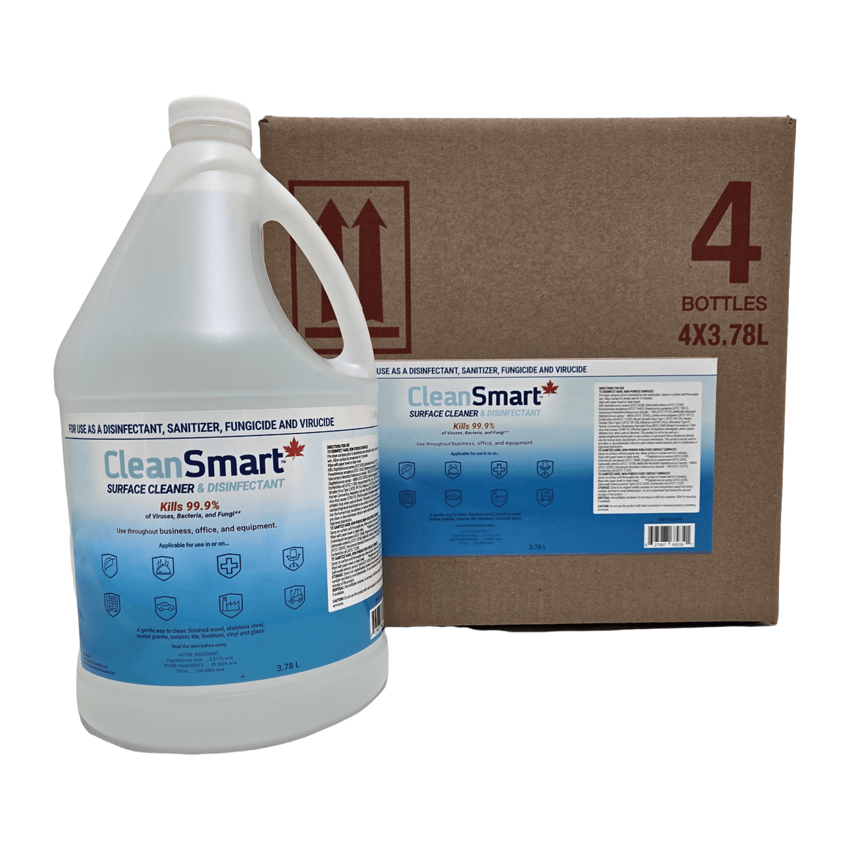 4x4L Surface Disinfectant Spray | Bulk Case | CleanSmart Canada